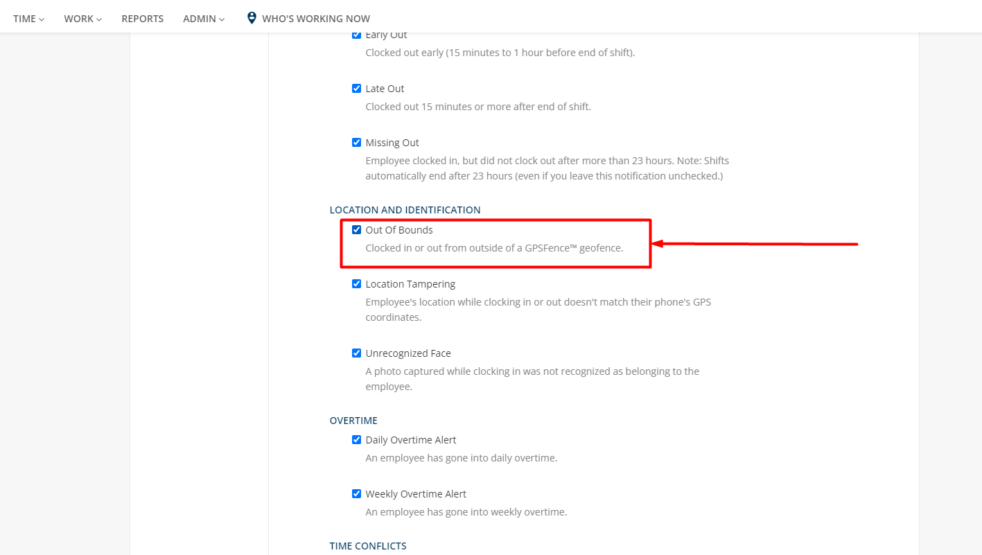 How to Use the Out of Bounds Notification